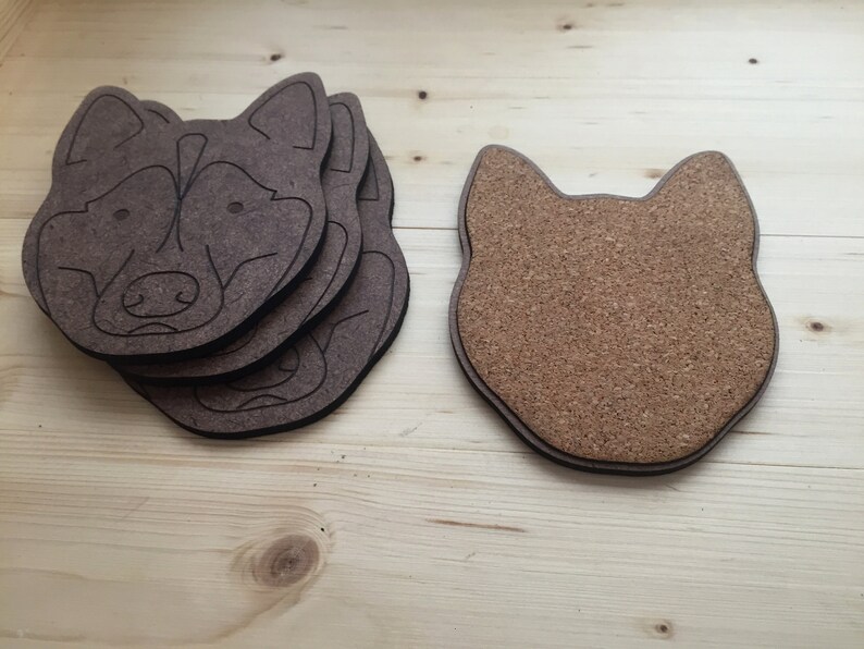 Husky Dog Breed Coaster Set of 4 Coasters With Cork Backing - Etsy