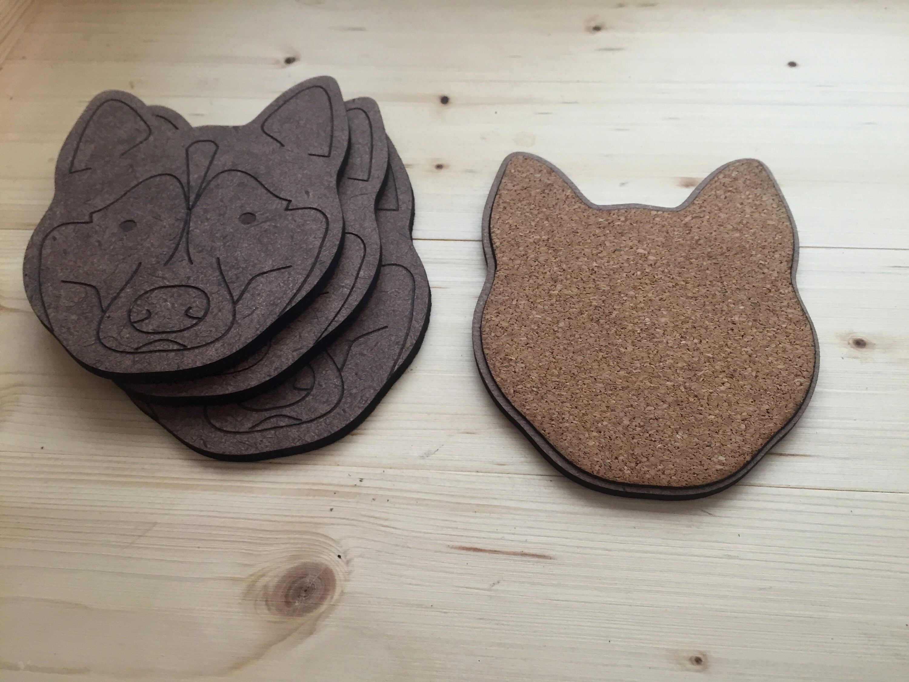 Husky Dog Breed Coaster, Set of 4 Coasters With Cork Backing - Etsy