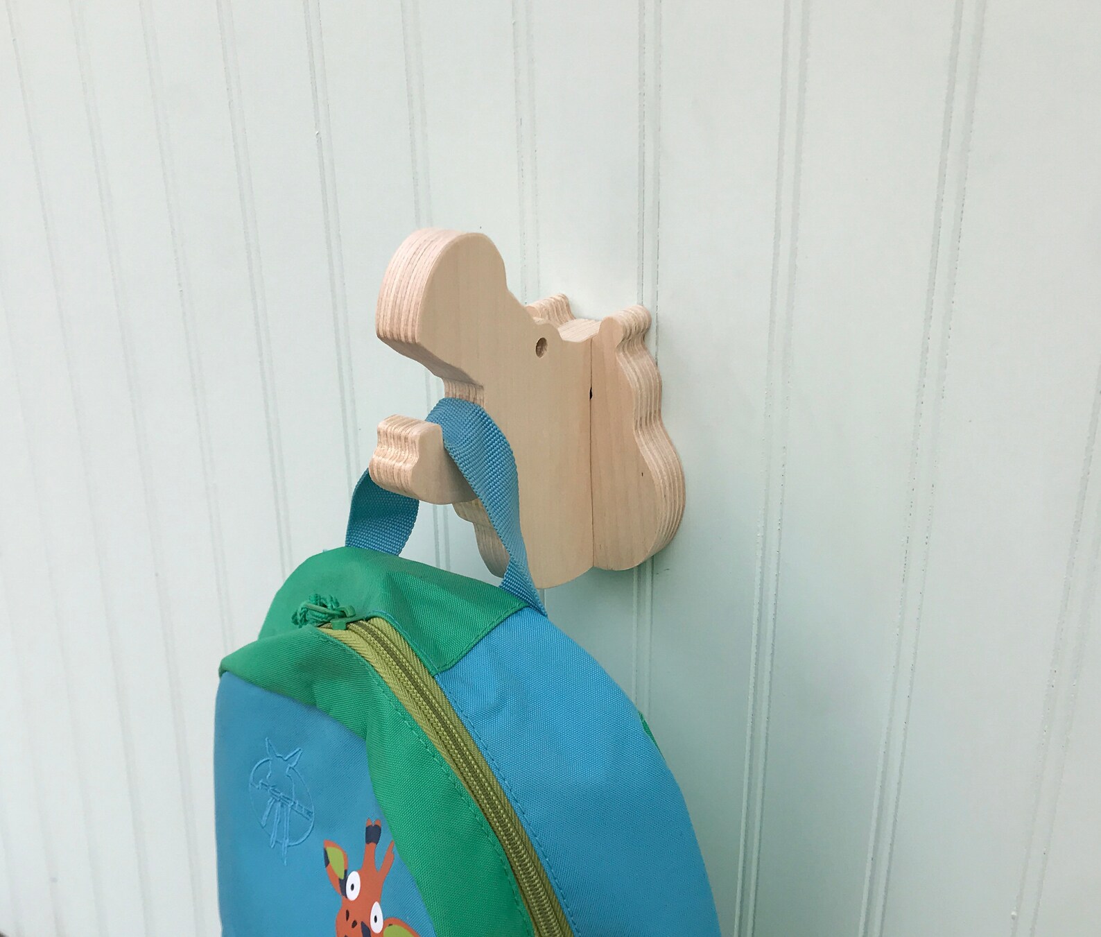 Kids room wall hooks Hippo wall hook in birch: playful | Etsy