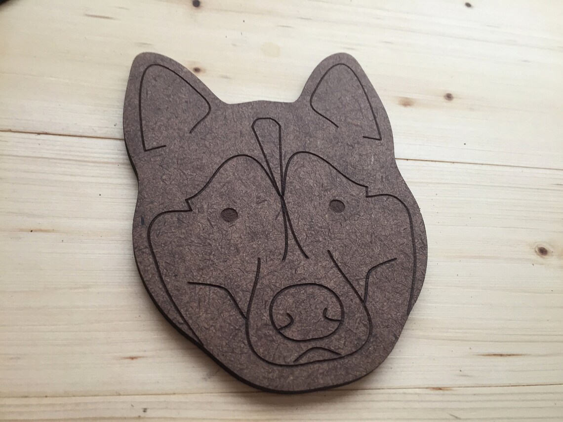 Husky Dog Breed Coaster Set of 4 Coasters With Cork Backing - Etsy