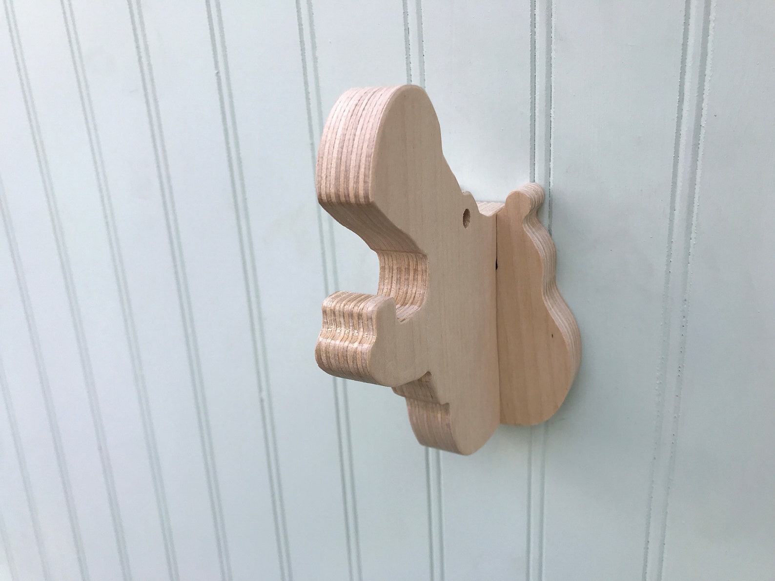 Kids room wall hooks Hippo wall hook in birch: playful | Etsy