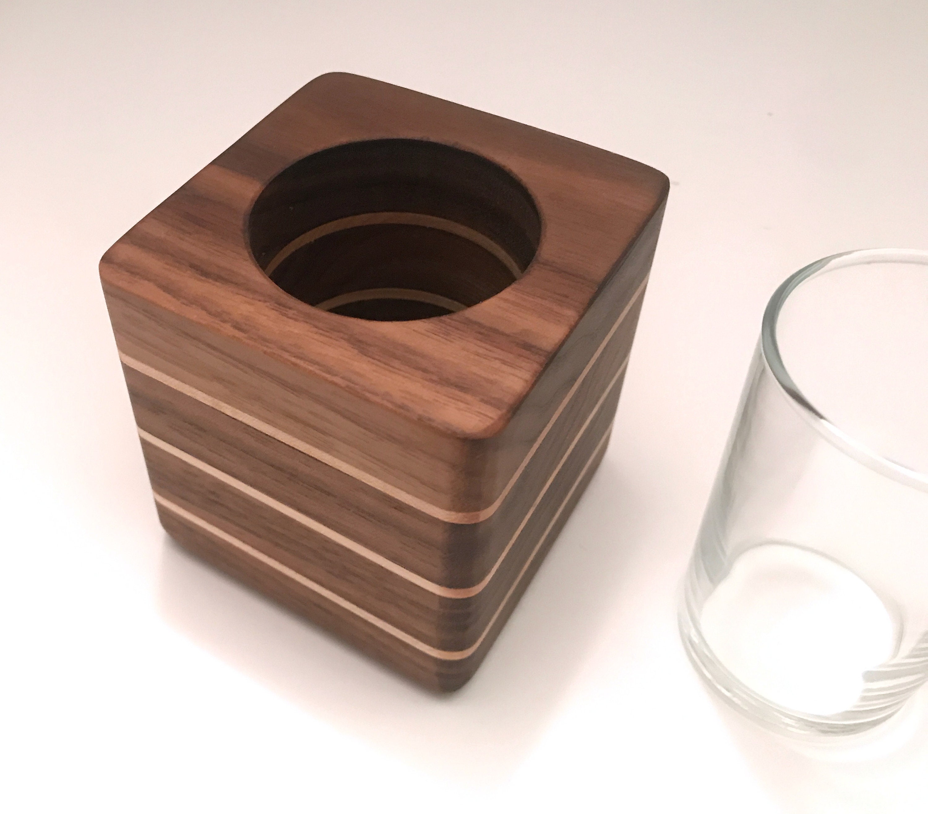 Desktop Planter in Solid Walnut and Maple Hardwood With Glass | Etsy