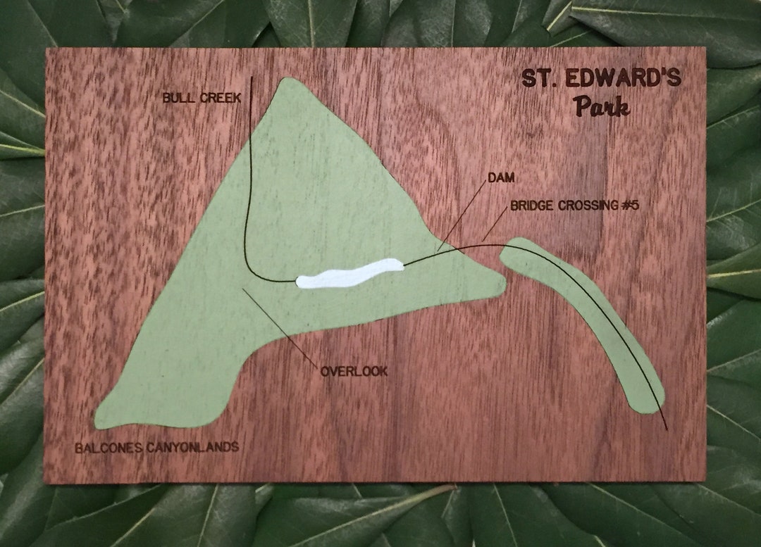St. Edward's Park Map Art: Handpainted Austin Map With Park Feature ...