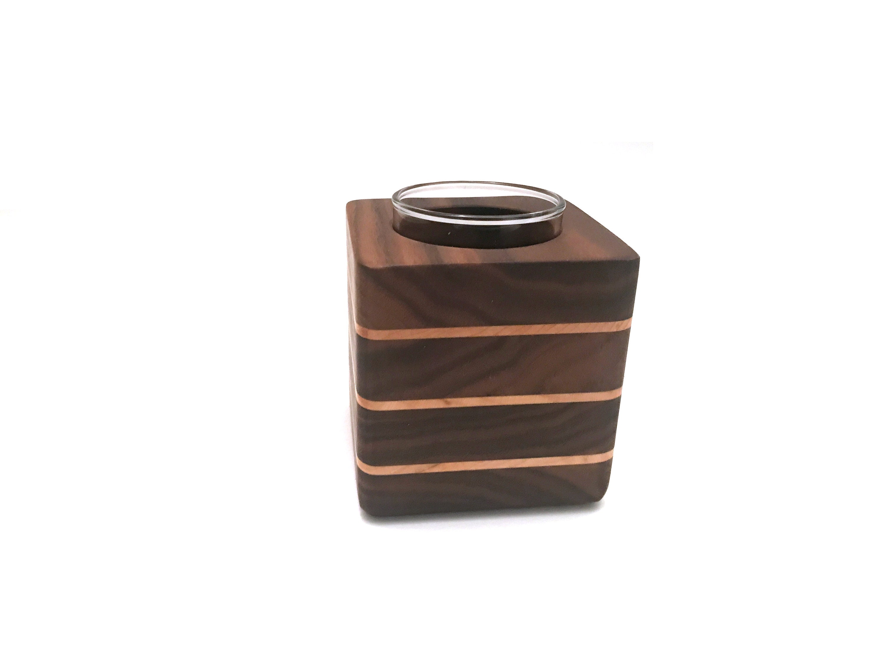 Desktop Planter in Solid Walnut and Maple Hardwood With Glass | Etsy