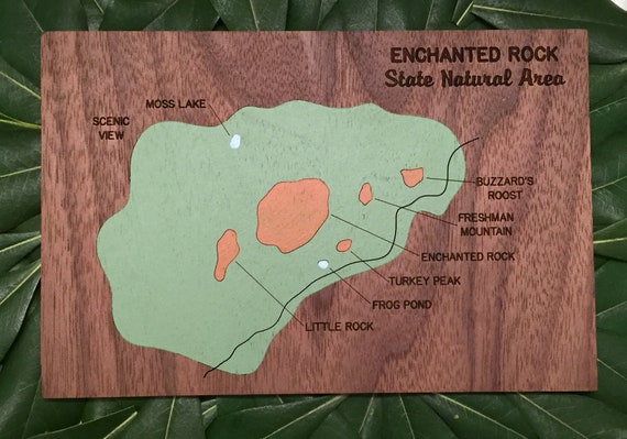 Enchanted Rock State Natural Area map art: handpainted Austin | Etsy