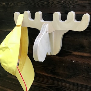 Moose Wall Hook - Playful Wooden Hanger for Bags & Backpacks, Coats and ...