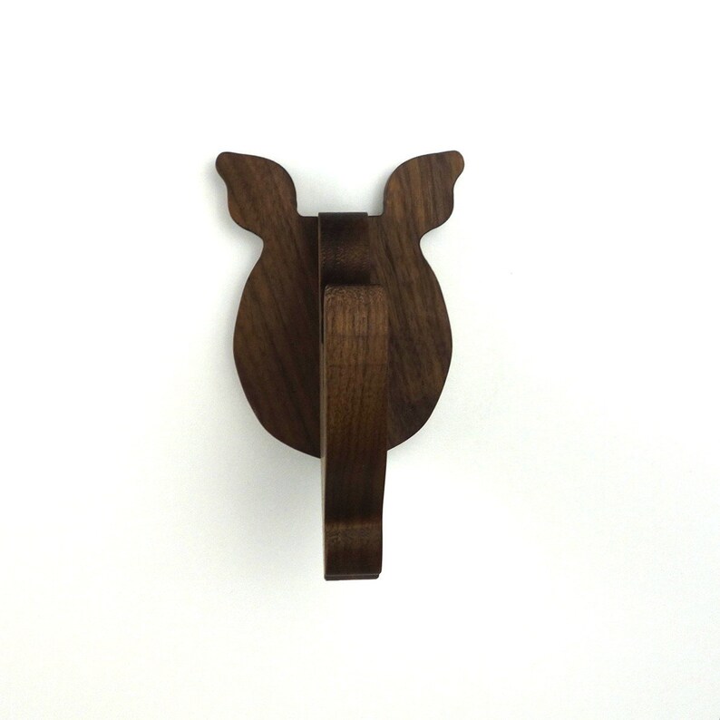 Rhino Wall Hook in Walnut: Cute Nursery Hook for Bags, Hats ...