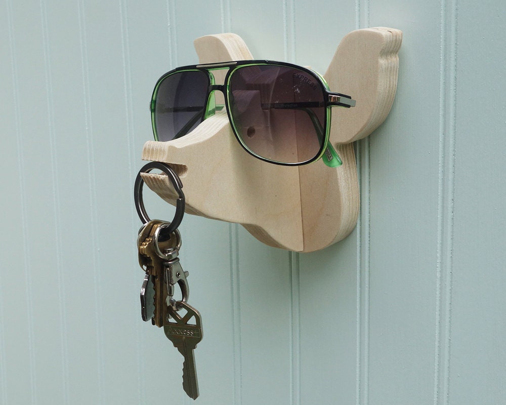 Key hook Pig head wall hanger for keys glasses and | Etsy