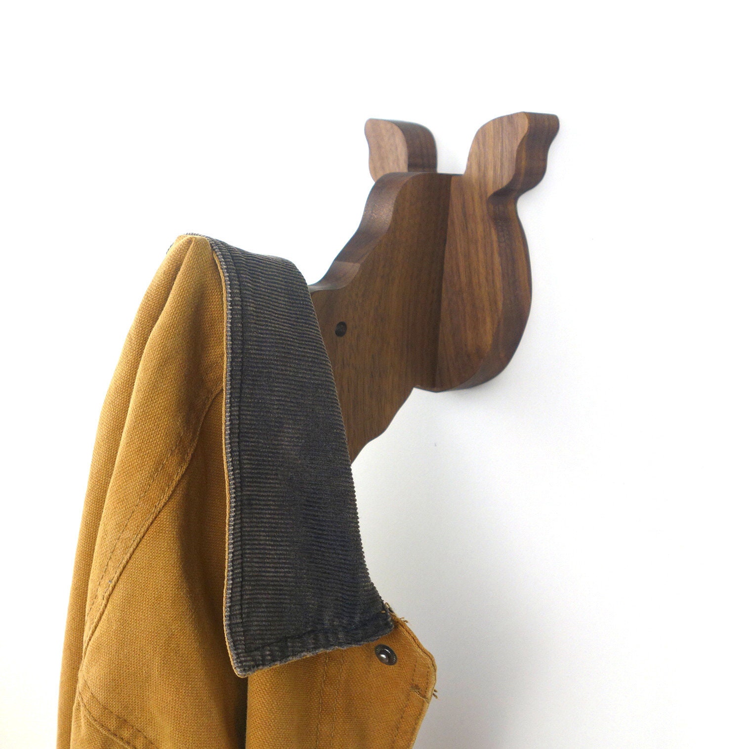 Rhino Wall Hook in Walnut: Cute Nursery Hook for Bags, Hats ...