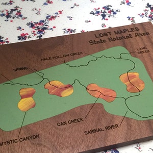 Lost Maples State Natural Area Map Art: Handpainted Texas Map With Park ...