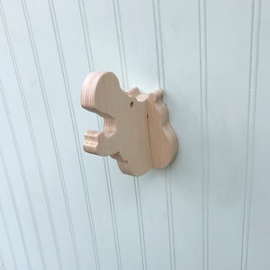 Kids room wall hooks Hippo wall hook in birch: playful | Etsy