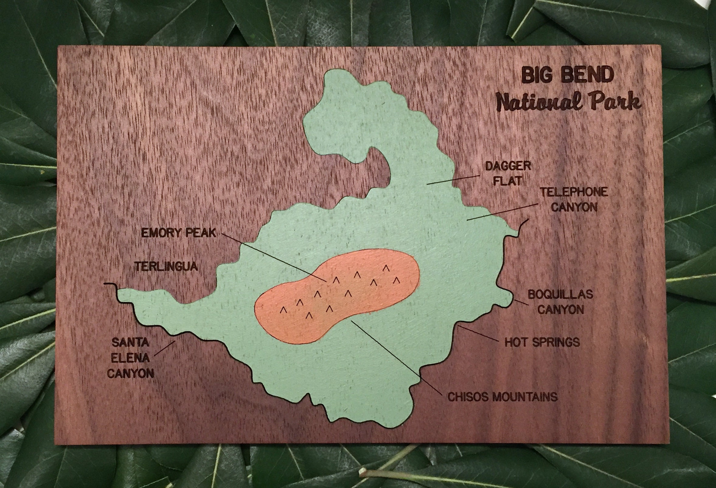 Big Bend National Park map art: handpainted Texas map with | Etsy