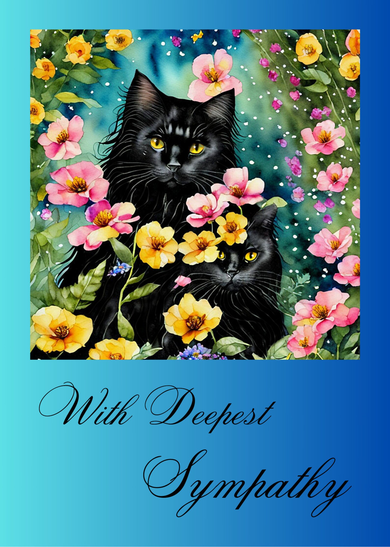 Pet Cat Sympathy, Card, Cat Bereavement, Cat Condolences, Loss of Pet ...