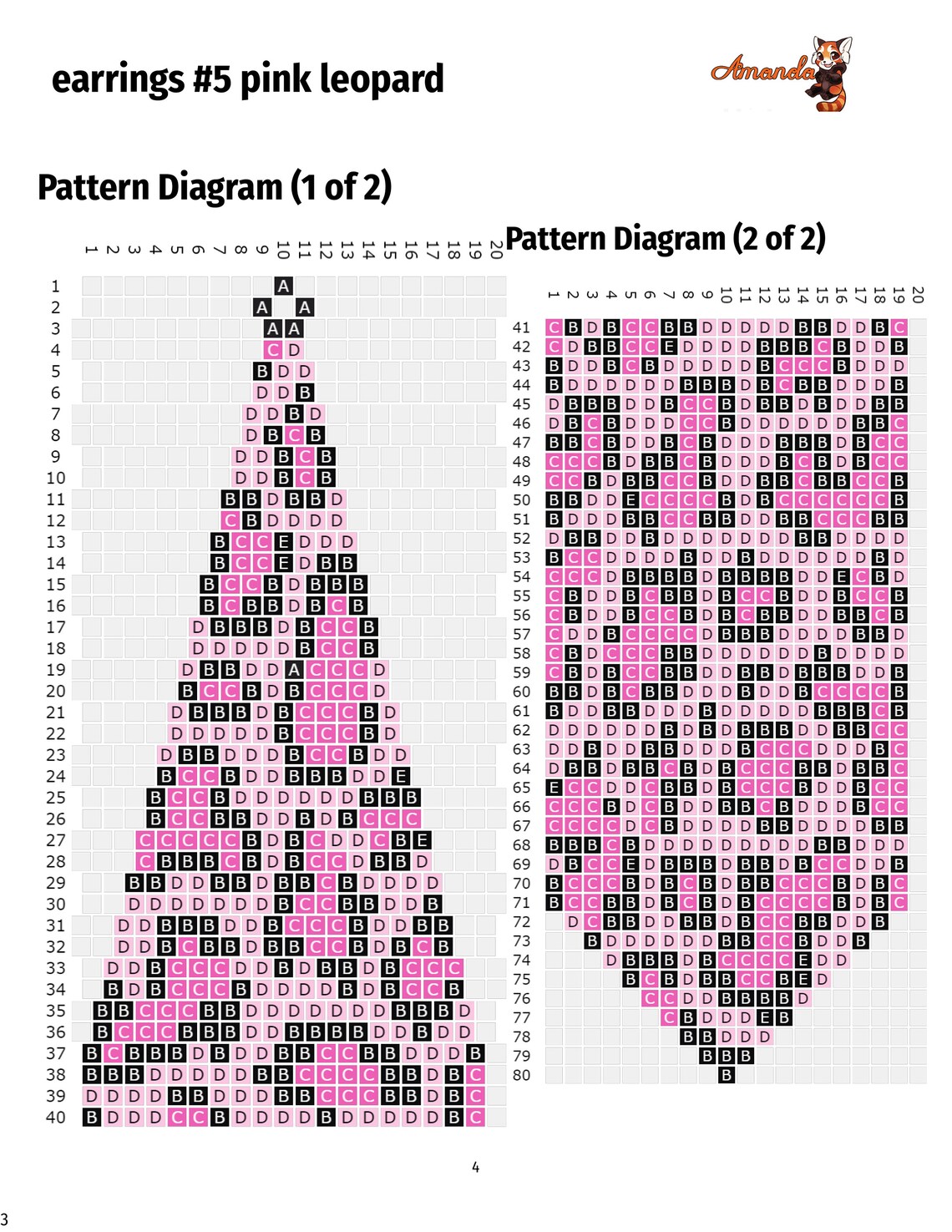 Pink Leopard Print Seed Bead Earrings Pattern (digital Download) - Etsy ...