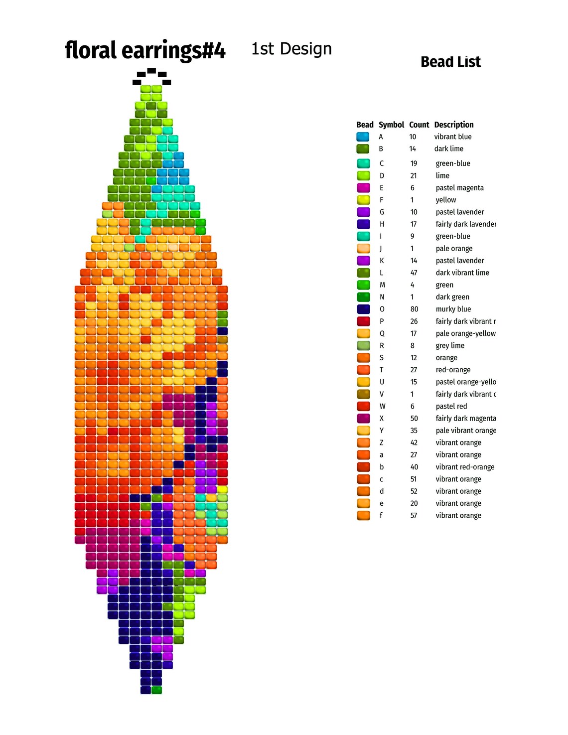 Earrings Seed Bead Pattern, Impressionist Flowers, Pattern Download ...
