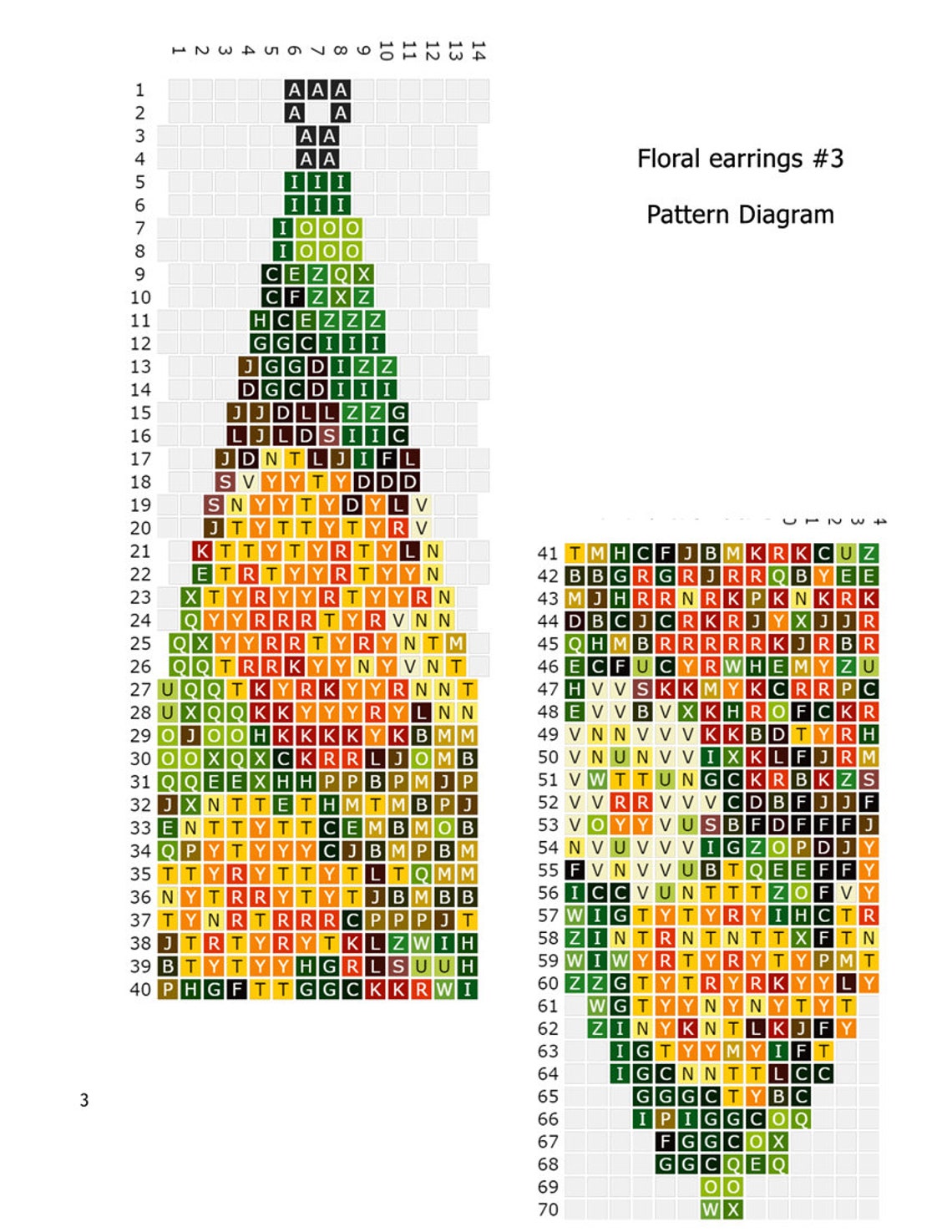 Earrings DIY, Seed Bead Pattern, Impressionist Flowers, Pattern ...