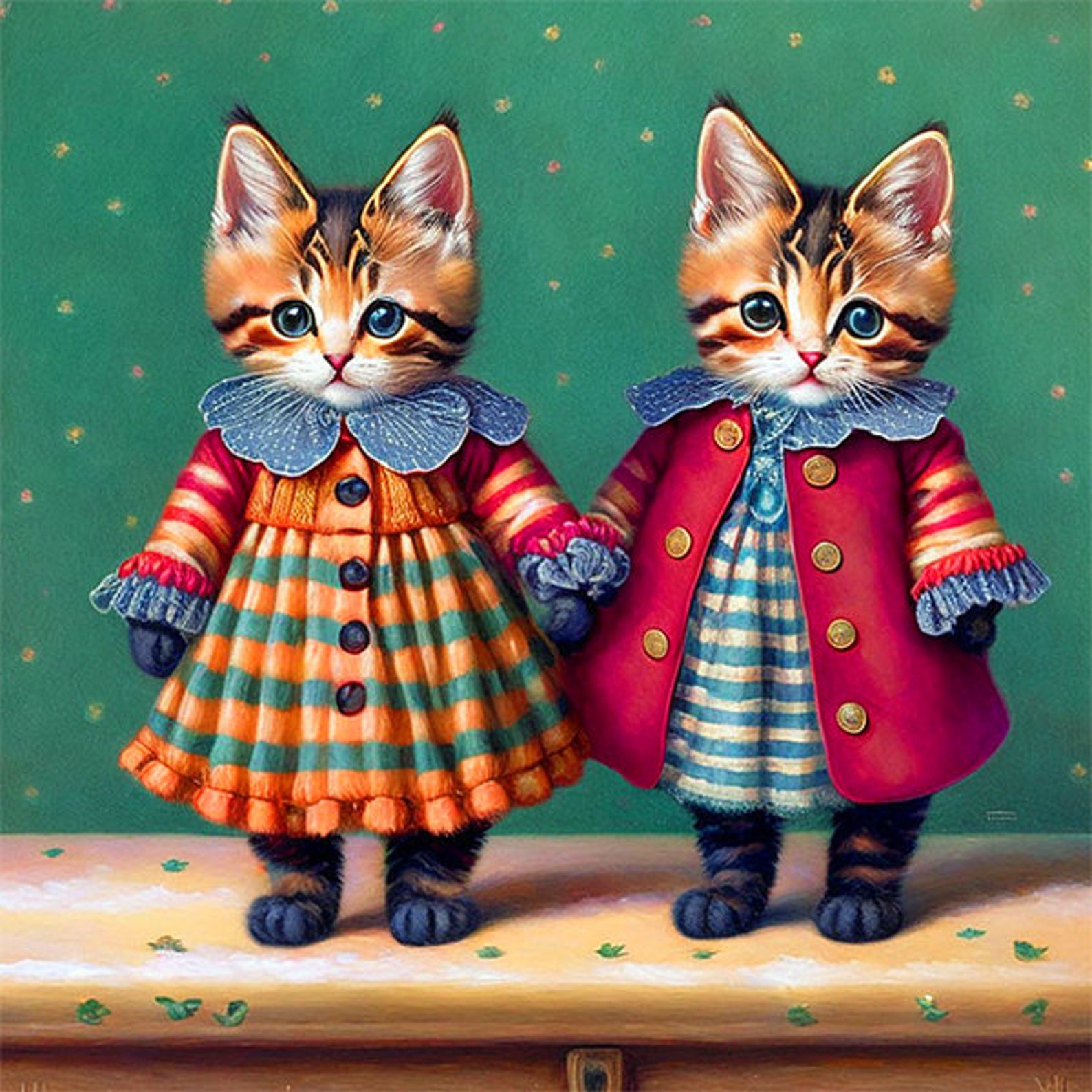 Victorian Kittens Art Print, Nursery Rhyme Cats (digital Download) - Etsy