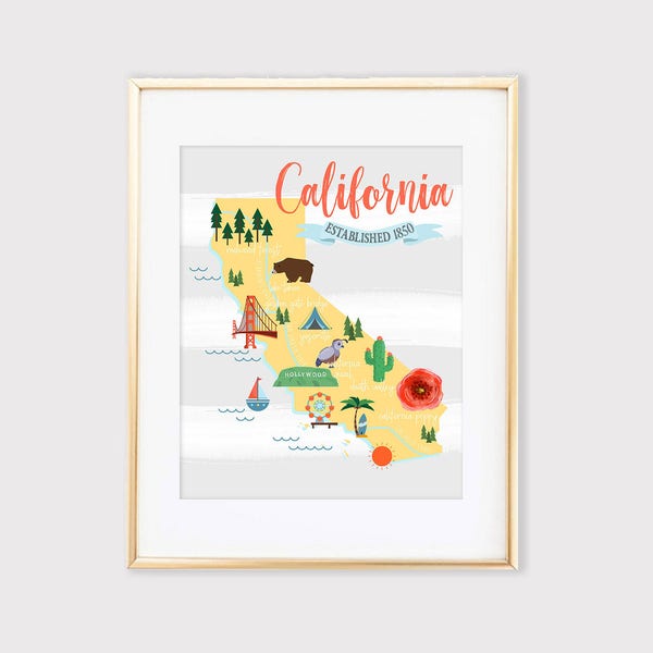 Cartoon Map - Etsy