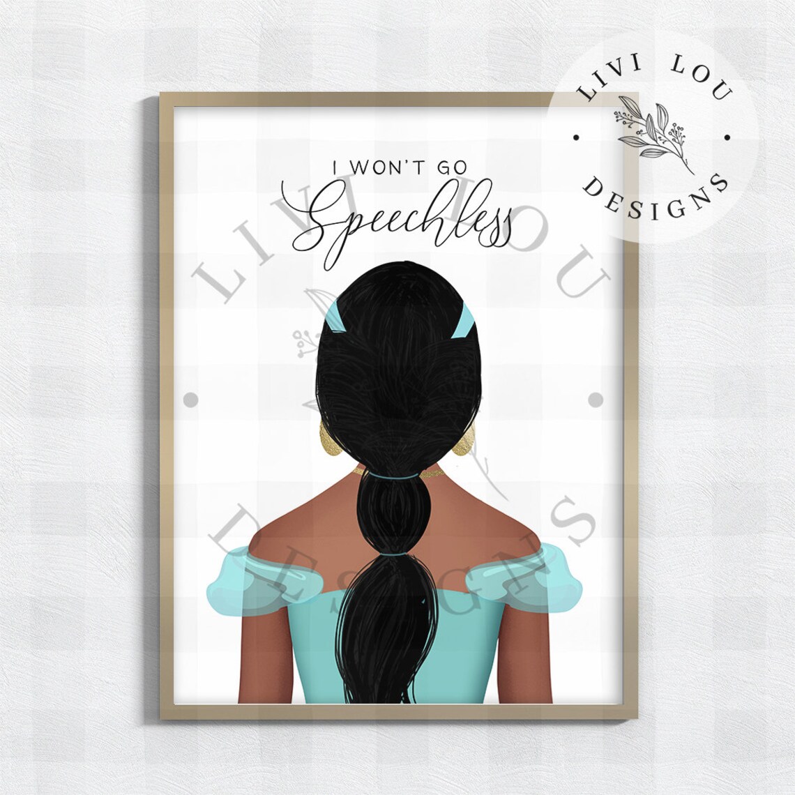 Princess Art Print Jasmine Printed and Shipped Girl's | Etsy