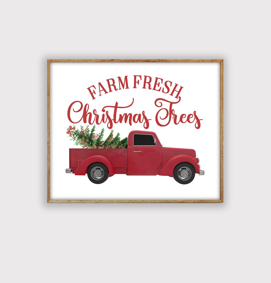 Farm Fresh Christmas Trees Print, Farmhouse Christmas Print, Christmas ...