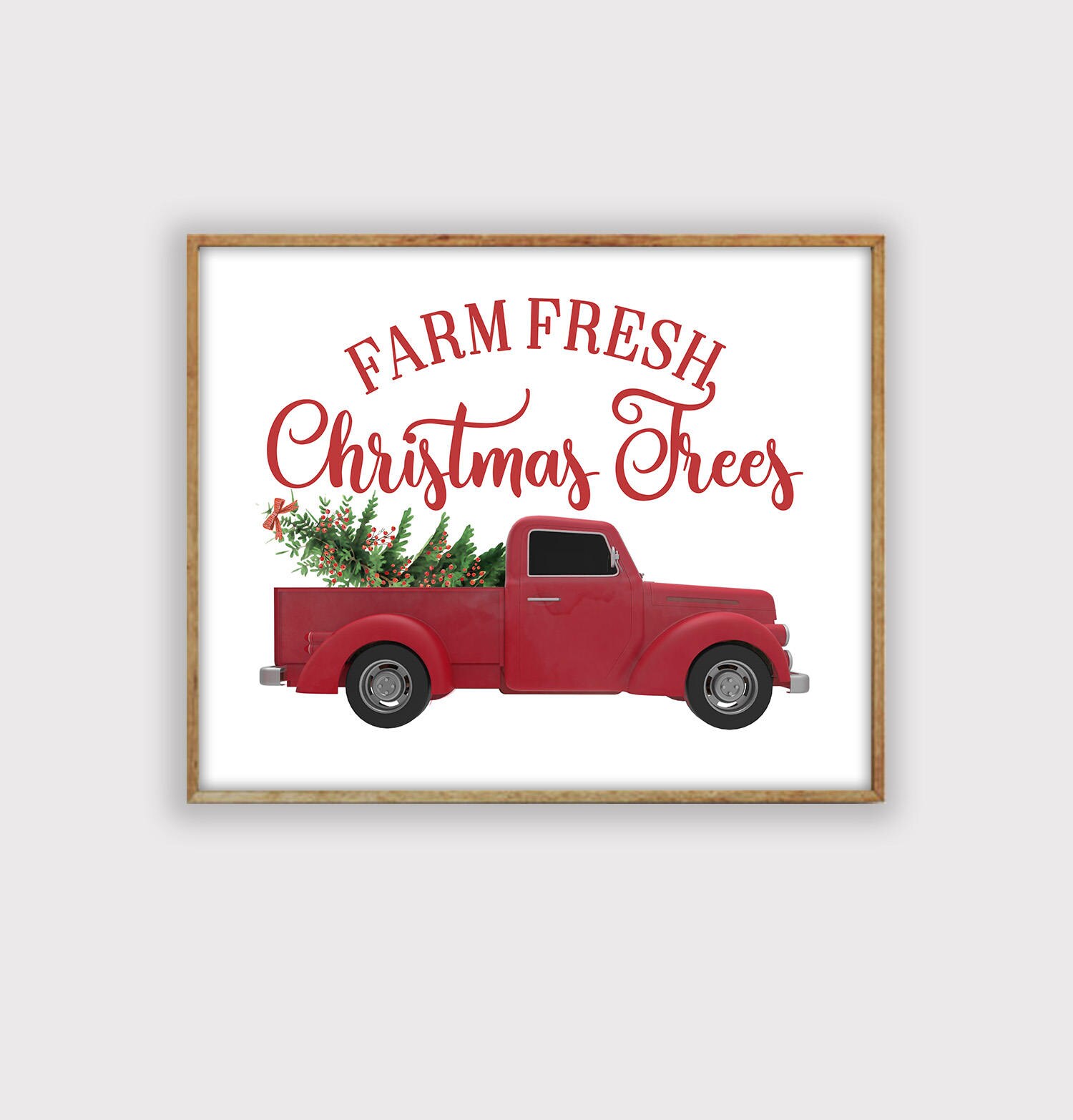 Farm Fresh Christmas Trees Print Farmhouse Christmas Print | Etsy