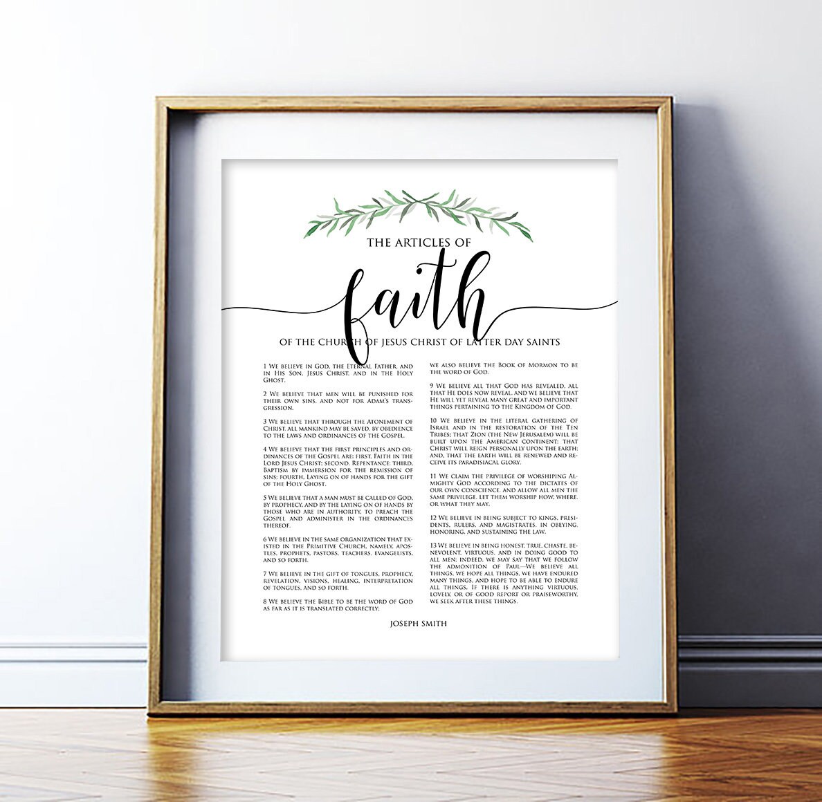 LDS Articles of Faith Print LDS Decor Print Printable Art - Etsy