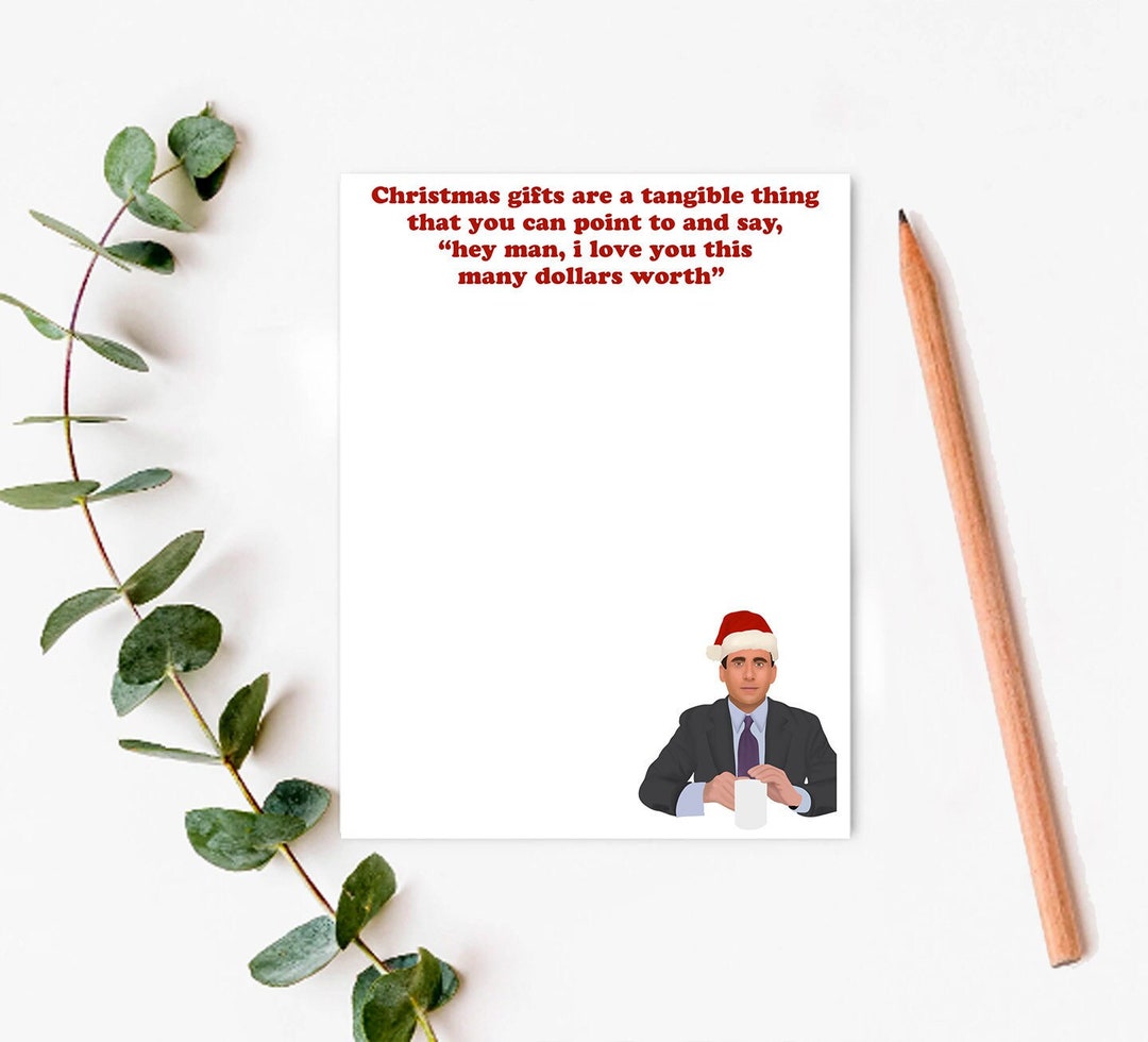 Michael Christmas Gift Notepad, Funny Dwight Office Gift Christmas ...