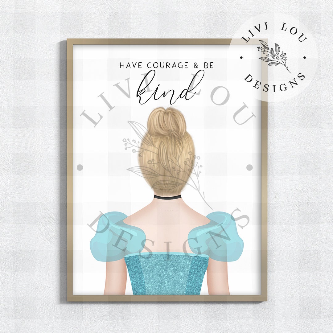 Princess Art Print, Cinderella Printed and Shipped, Girl's Room Art ...
