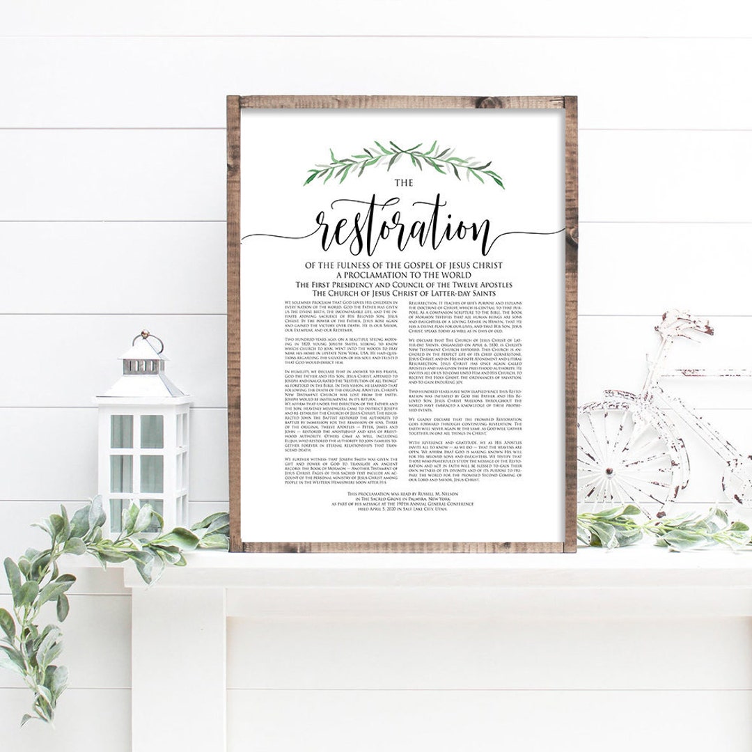 PRINTED LDS Art Proclamation Print, April 2020 LDS Proclamation, Russel ...