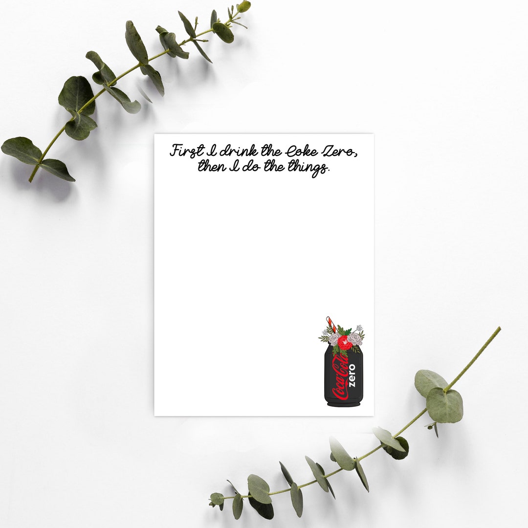 Coke Zero Notepad. 4.25" X 5.5", Funny Notepad - Etsy UK