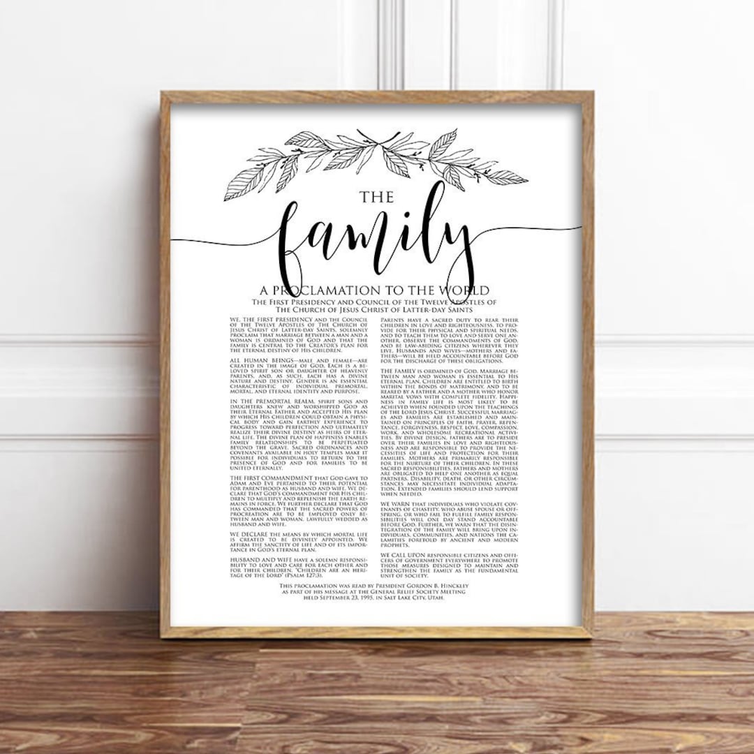 The Family Proclamation Print, LDS Family Proclamation, Modern Family ...