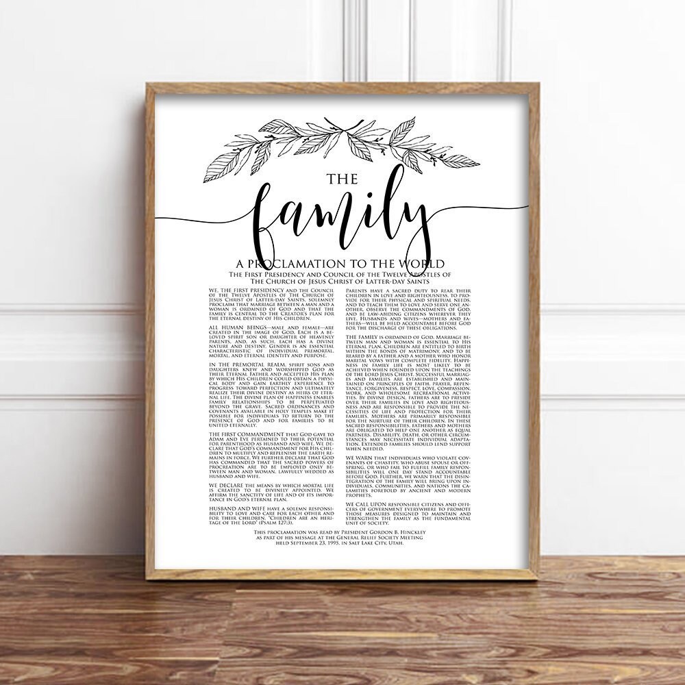 The Family Proclamation Print LDS Family Proclamation Modern | Etsy