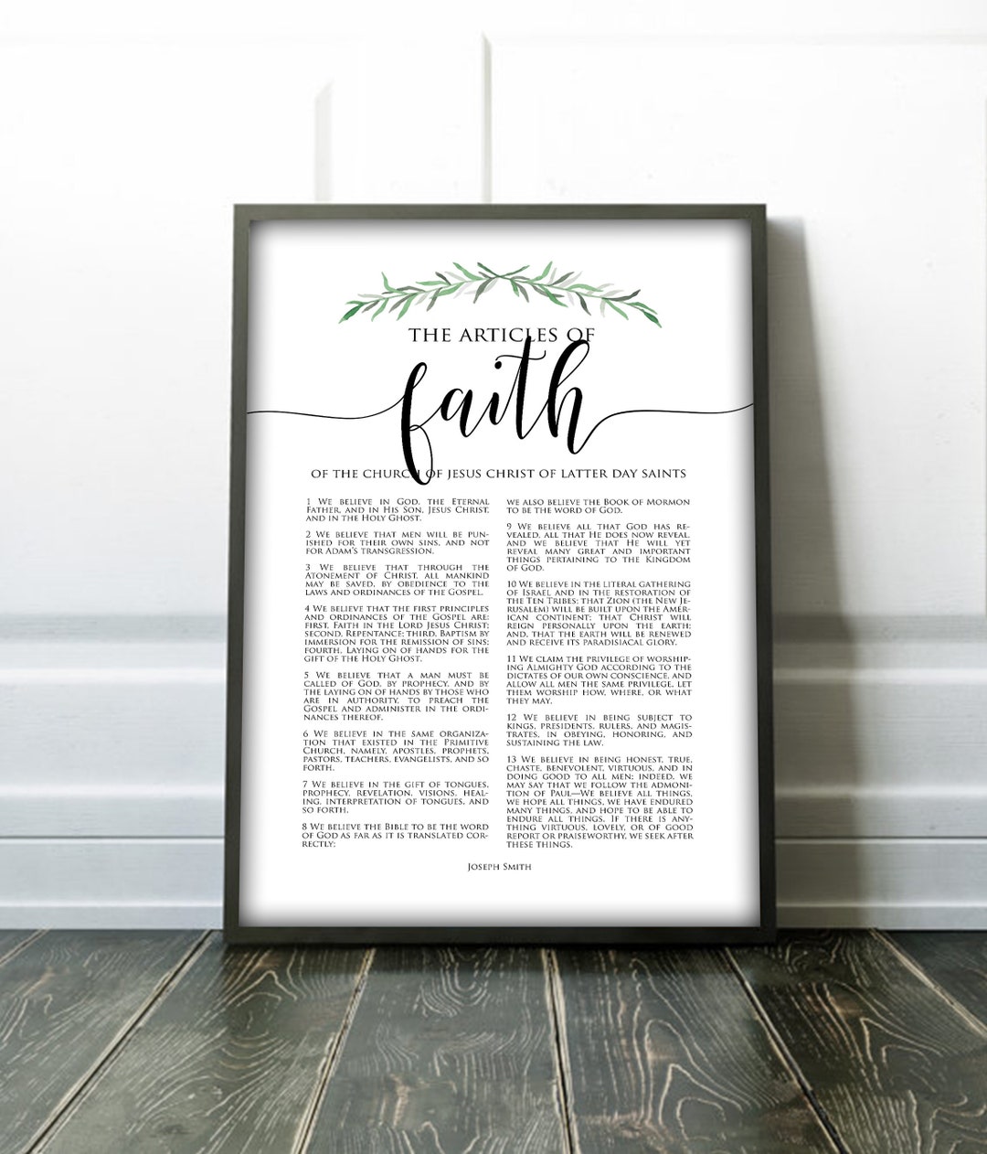 PRINTED LDS Articles of Faith, LDS Art Print, Print Only - Frame Not ...
