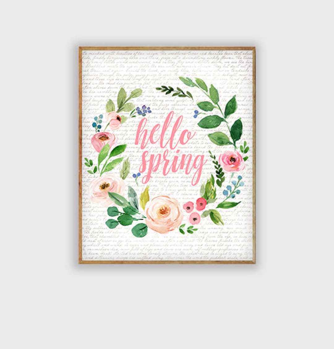 Hello Spring Art Print, Easter Art Printable, Spring Art, Rustic ...