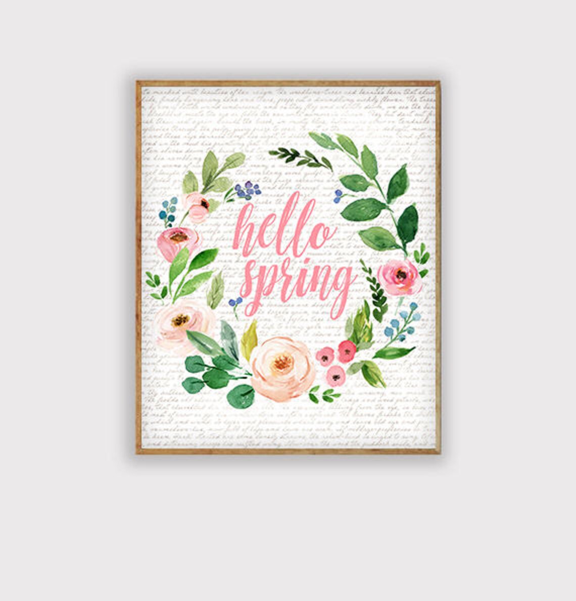 Hello Spring Art Print Easter Art Printable Spring Art | Etsy