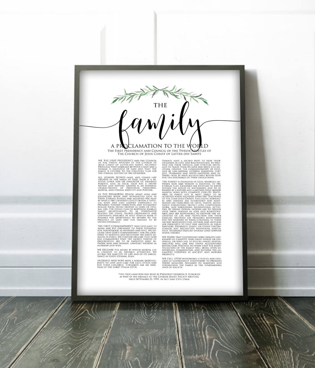 The Family Proclamation Print, LDS Family Proclamation, Modern Family ...