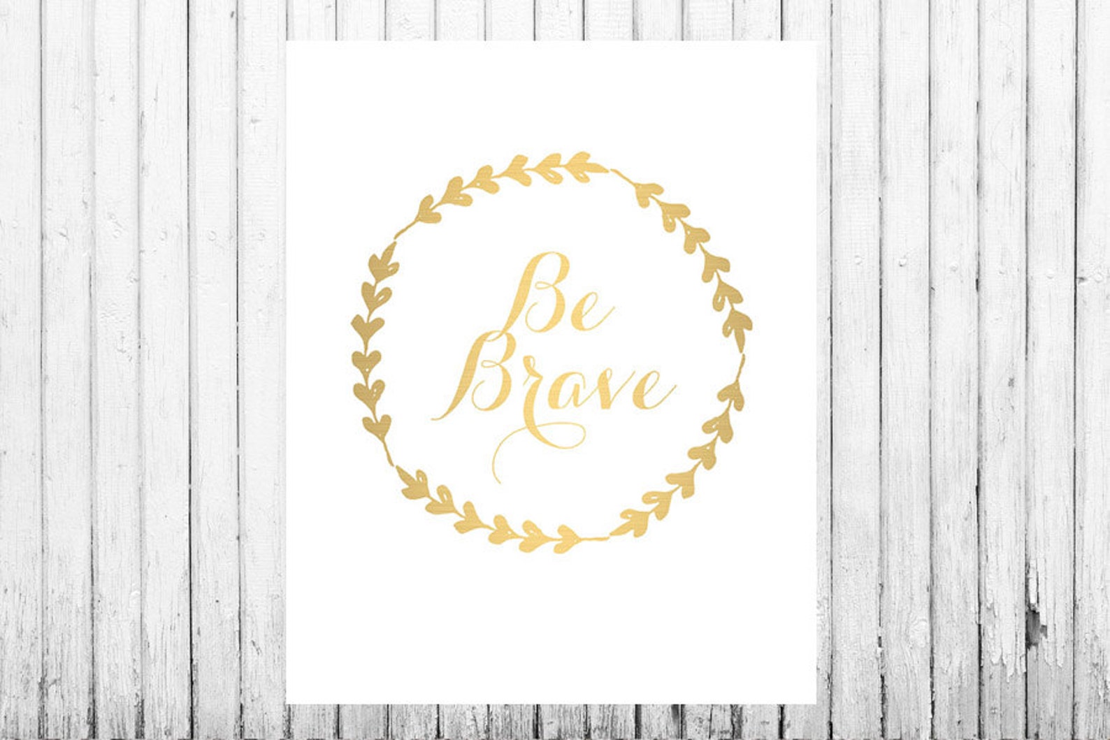 Gold Be Brave Digital Printable Inspirational Typography - Etsy