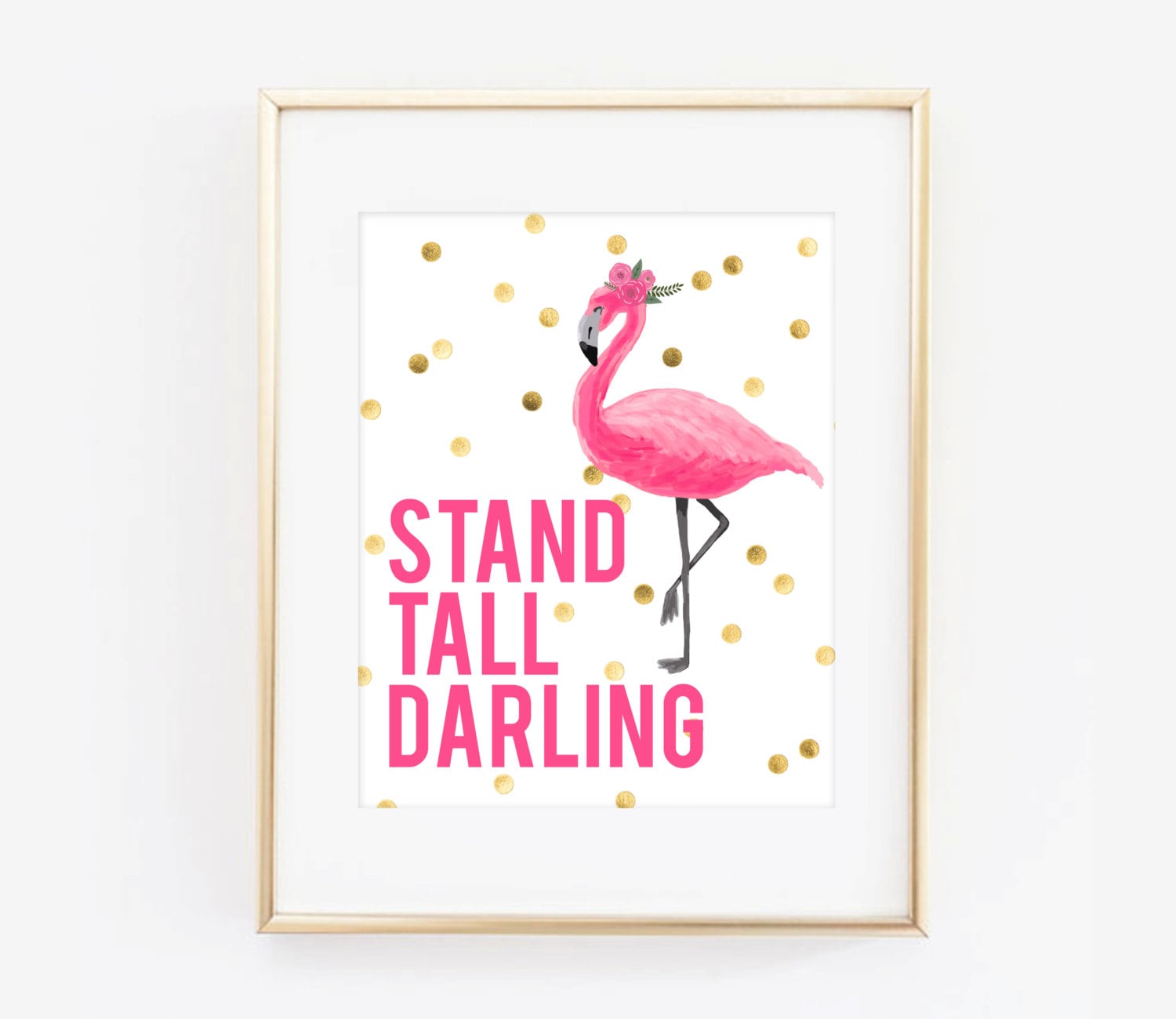 Pink Flamingo Stand Tall Darling Digital Printable Art - Etsy Australia