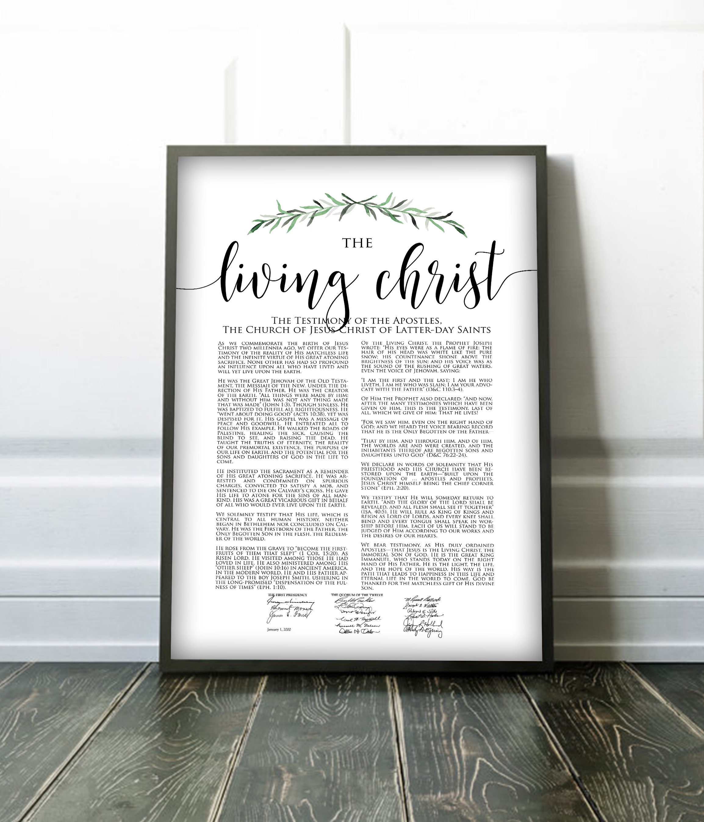 PRINTED LDS Living Christ LDS Art Print Print Only Frame - Etsy