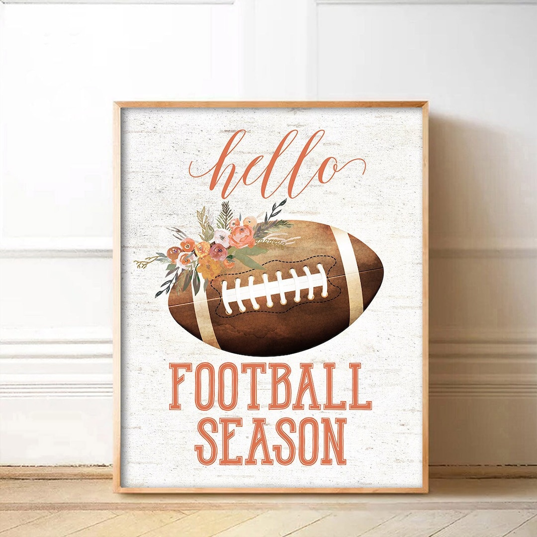 Printable Hello Football Season Art Print Digital Download, Fall and ...