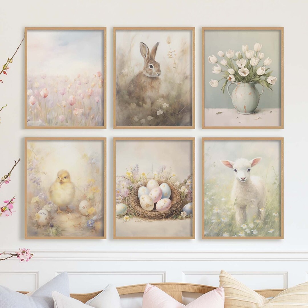 PRINTED Easter Morning Set of 6 Spring Art Prints - Wall Art Print Set ...