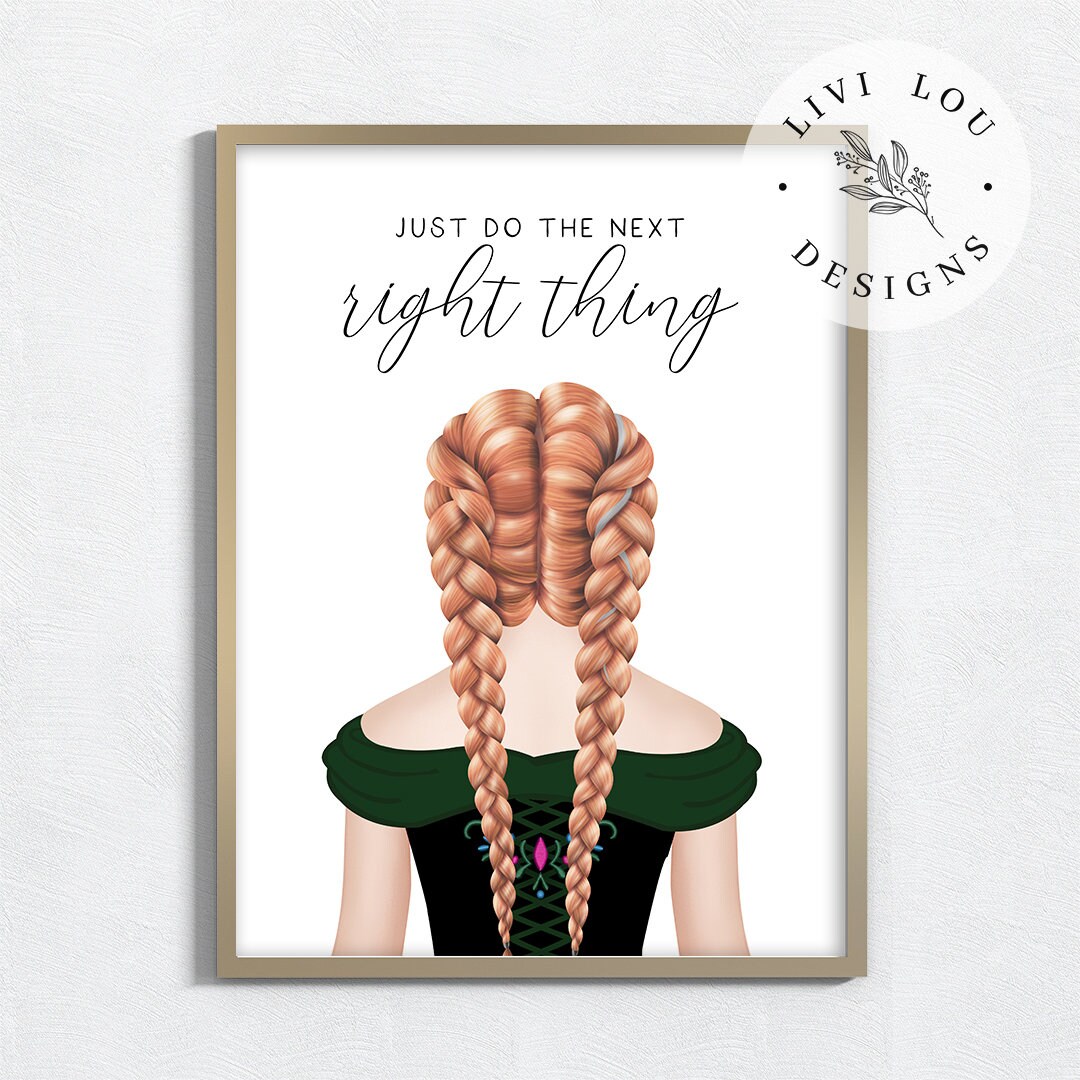 Princess Art Print, Anna Printed and Shipped, Girl's Room Art Prints ...