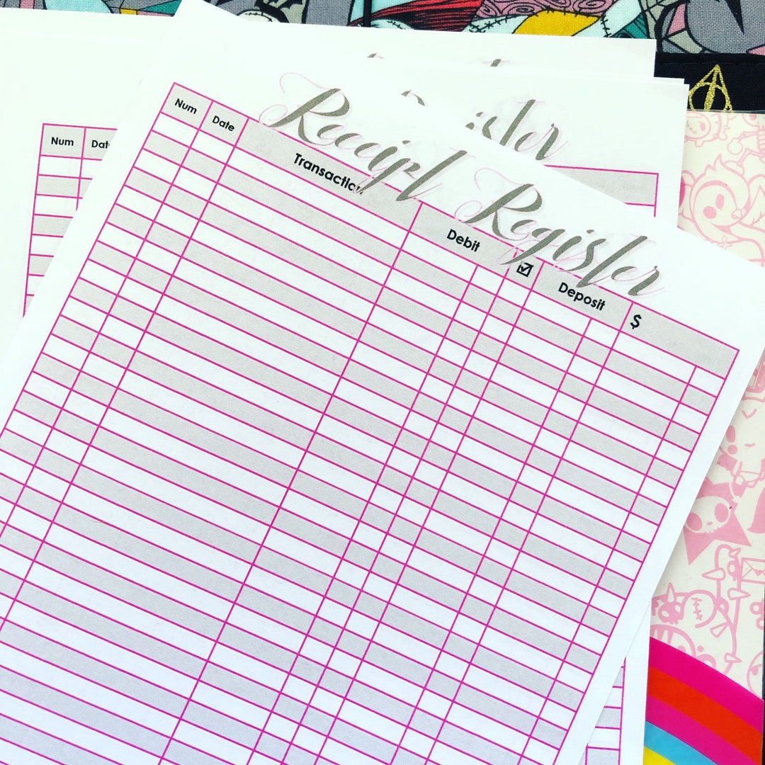 Checkbook Register A5 Insert; Printable; Pink - Etsy