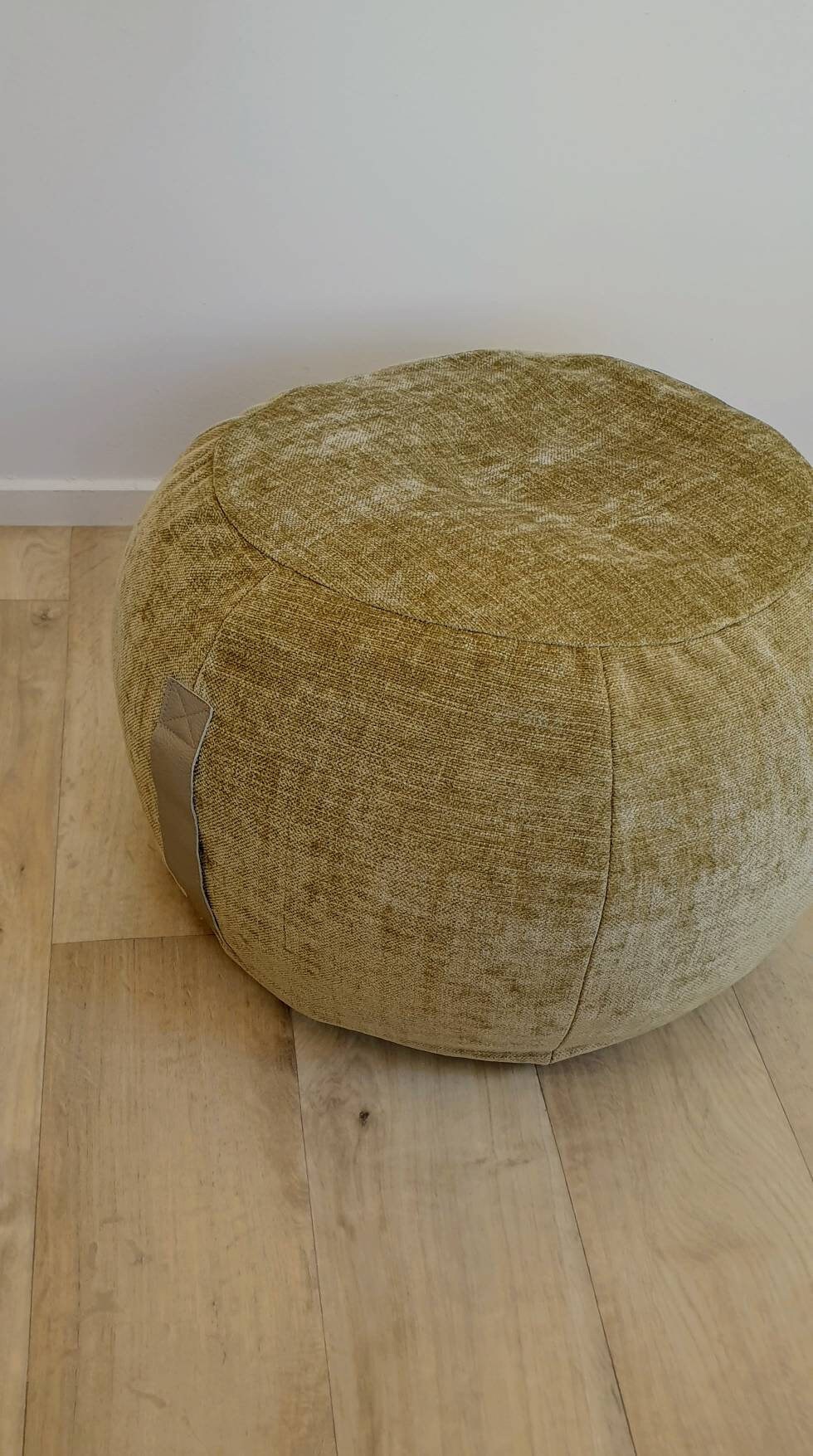Ottoman Pouf Light Olive Chenille Pouf Green Round Pouf - Etsy