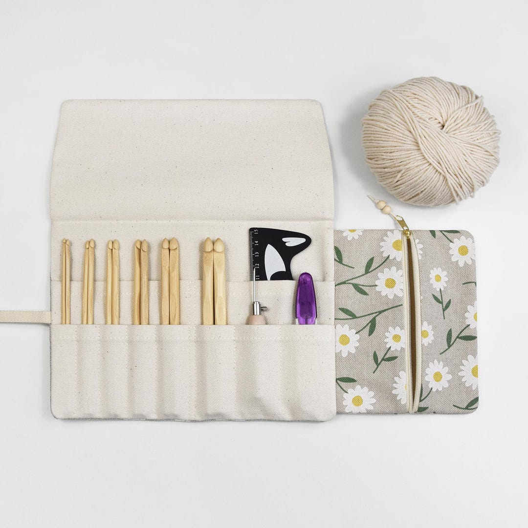 Personalized Tool Roll. Crochet Hook Roll-up Organizer With Zipper ...