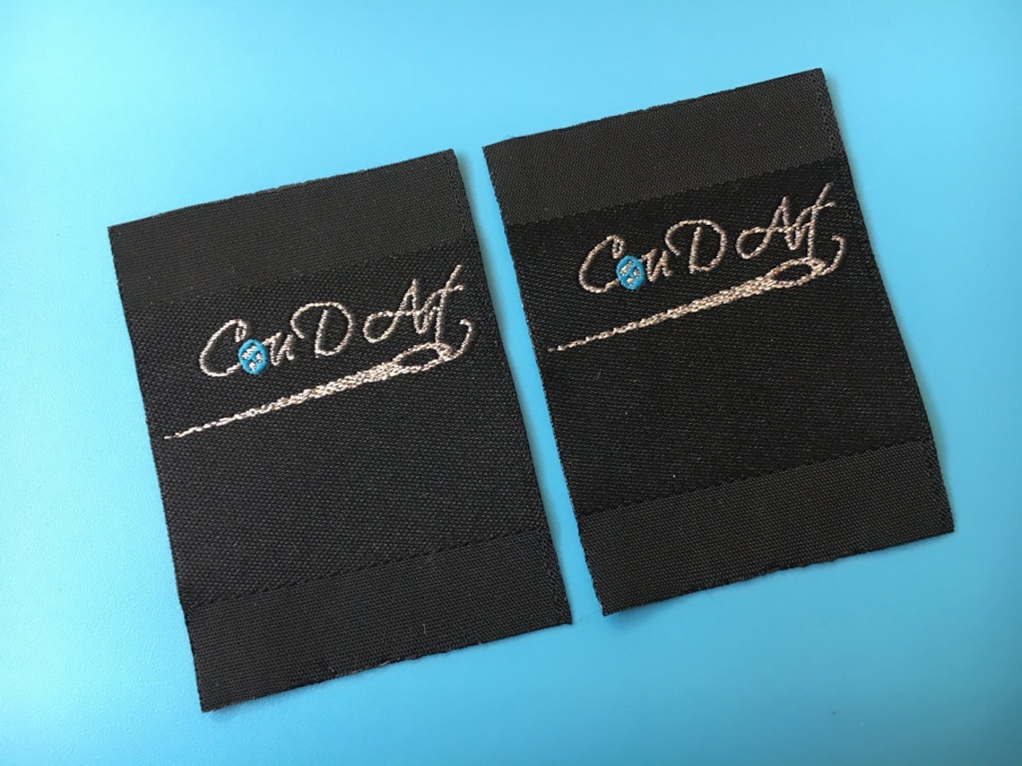 1000 Cloth Tags, Gold Metallic Thread Woven Labels, Garment Labels ...