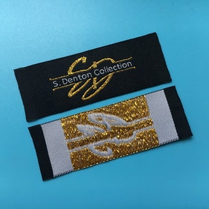 300 Custom Silver Metallic Woven Label, Silver Damask Woven Label ...