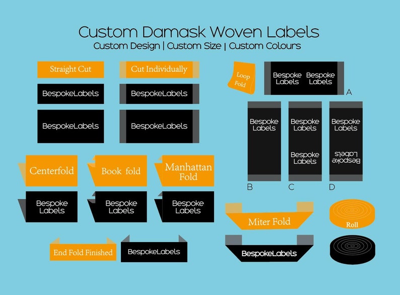 500 Clothing Woven Tags Fabric Label Tags Personalized - Etsy