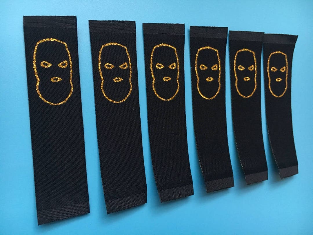 1000 Cloth Tags, Gold Metallic Thread Woven Labels, Garment Labels ...