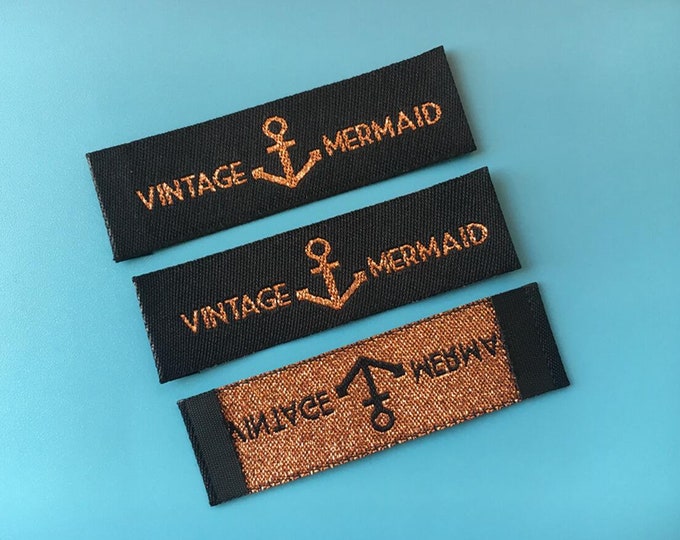 500 Pcs Custom Gold Woven Label, Gold Metallic Woven Label, Garment ...